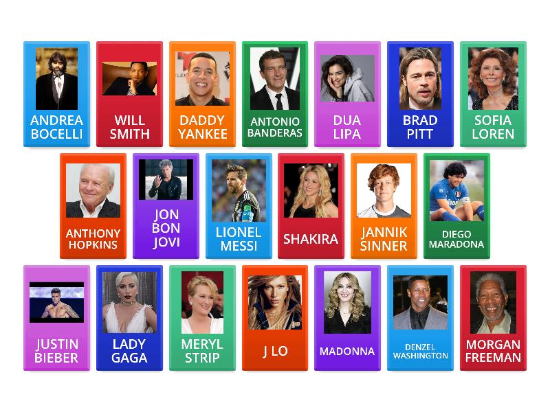 Famous People- Guess Who - Flip tiles