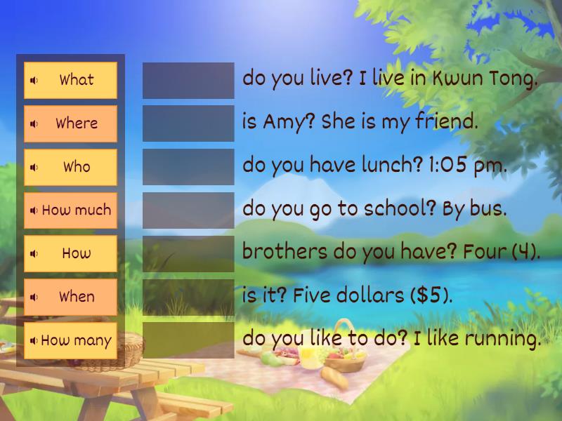 3E Wh questions - Match up