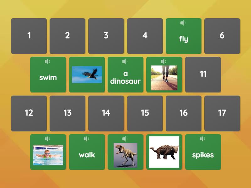 Dinosaur memory game - Matching pairs