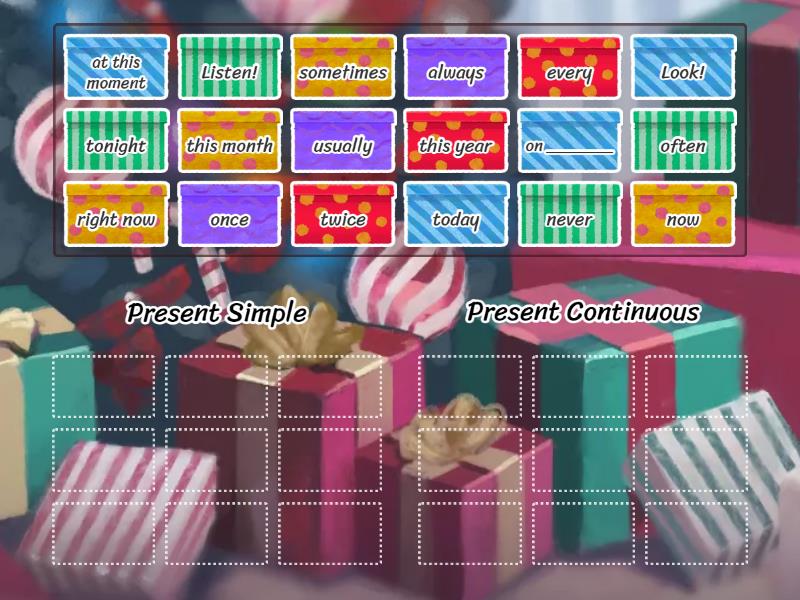 Present Progressive vs Present Simple - Group sort