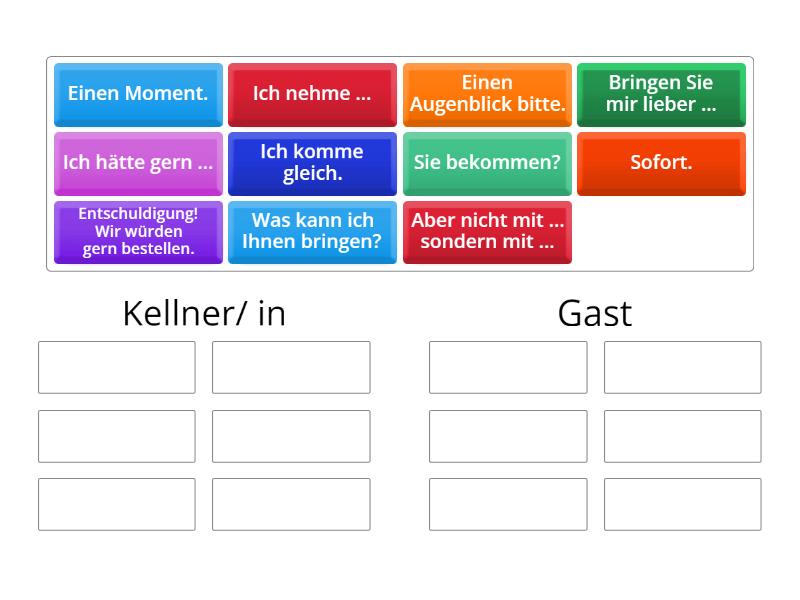 Im Restaurant - Group sort