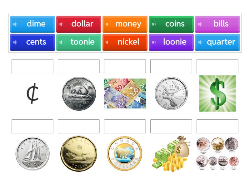 Canadian money - Match up