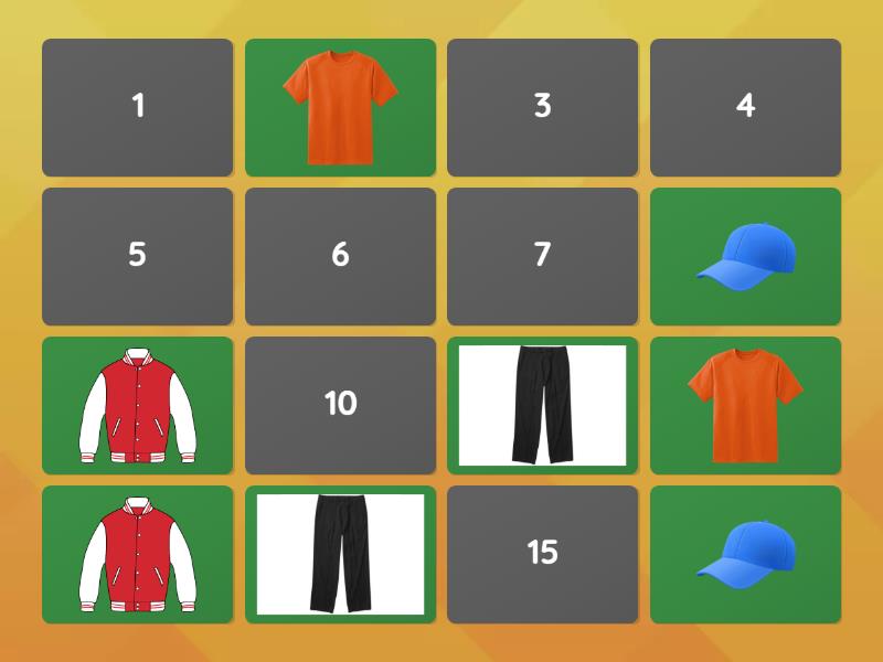 Memory Game (clothes) - Matching pairs