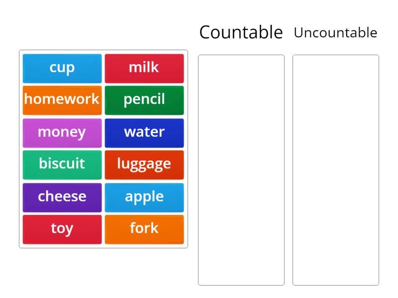 Sorting Countable and Uncountable - Group sort