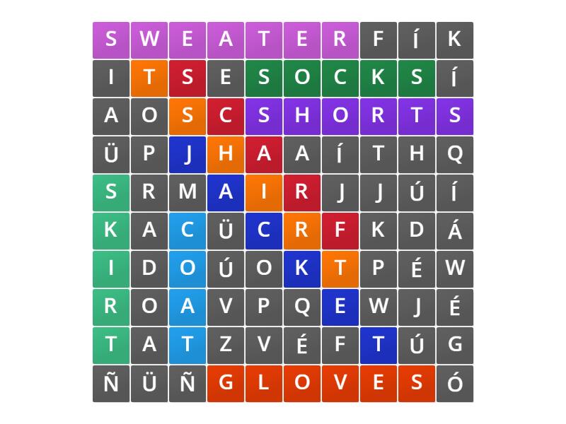 - Clothes - Sopa de letras