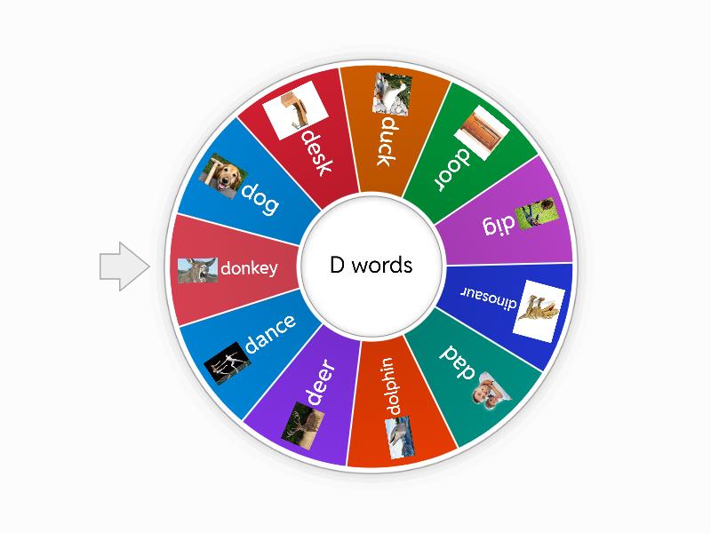 /d/ sound words - Spin the wheel
