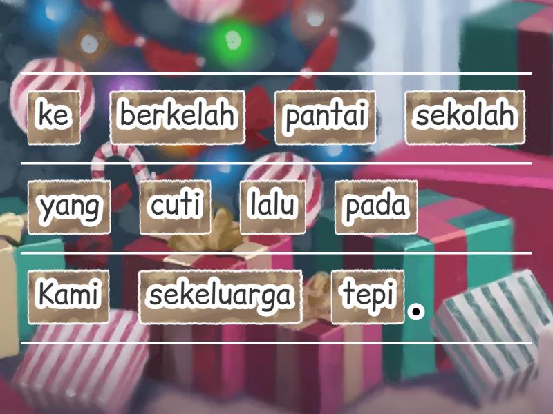 Susun perkataan (Berkelah ke tepi pantai) - Unjumble