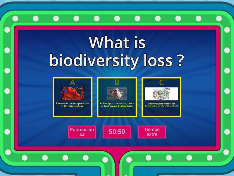 Biodiversity loss - Gameshow quiz