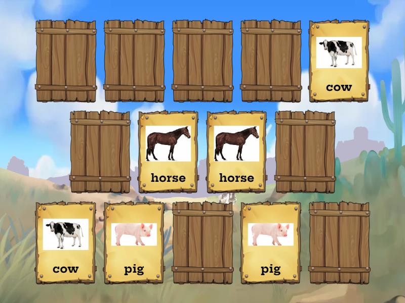 Memory game - farm animals - part 1 - MEIE - Matching pairs