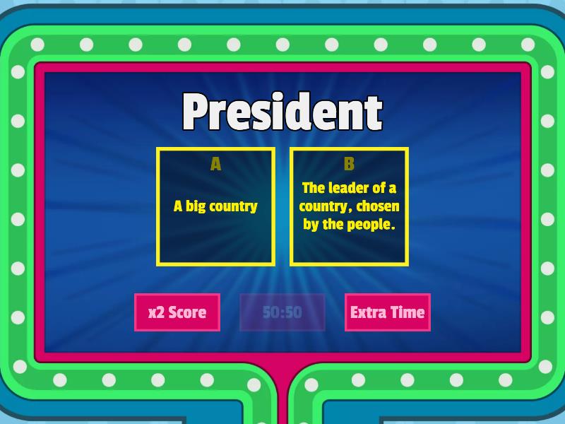 Election Vocabulary - Gameshow quiz