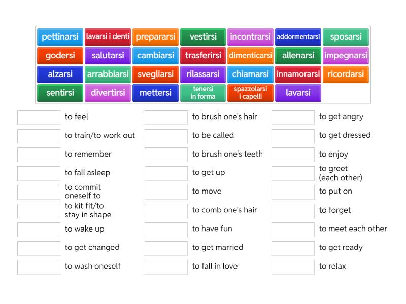 Reflexive Verbs - Match up