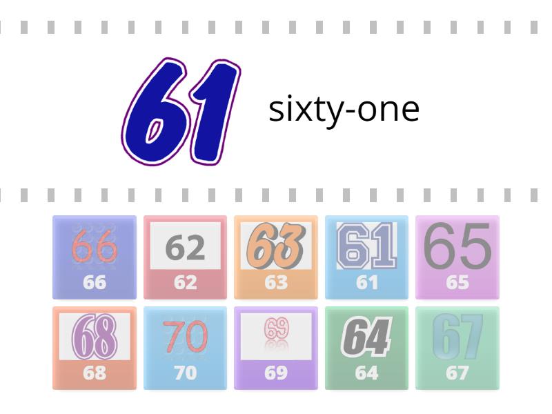 Numbers 61-70 - Find the match