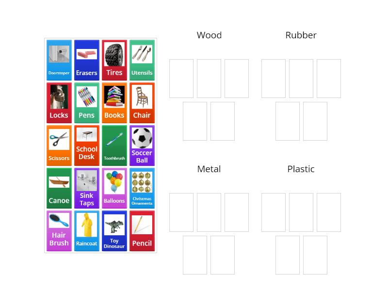 Match the Objects with Materials - Group sort