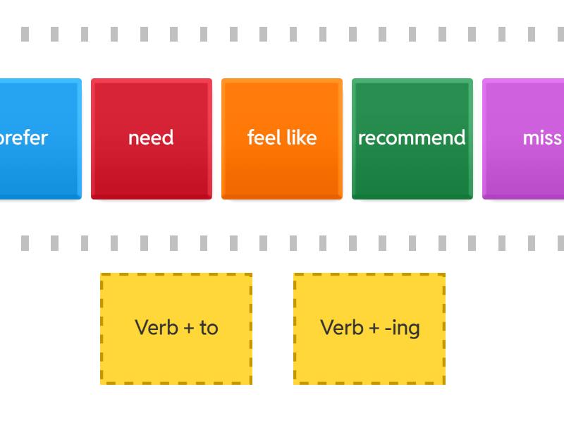 Verb Patterns - Speed sorting