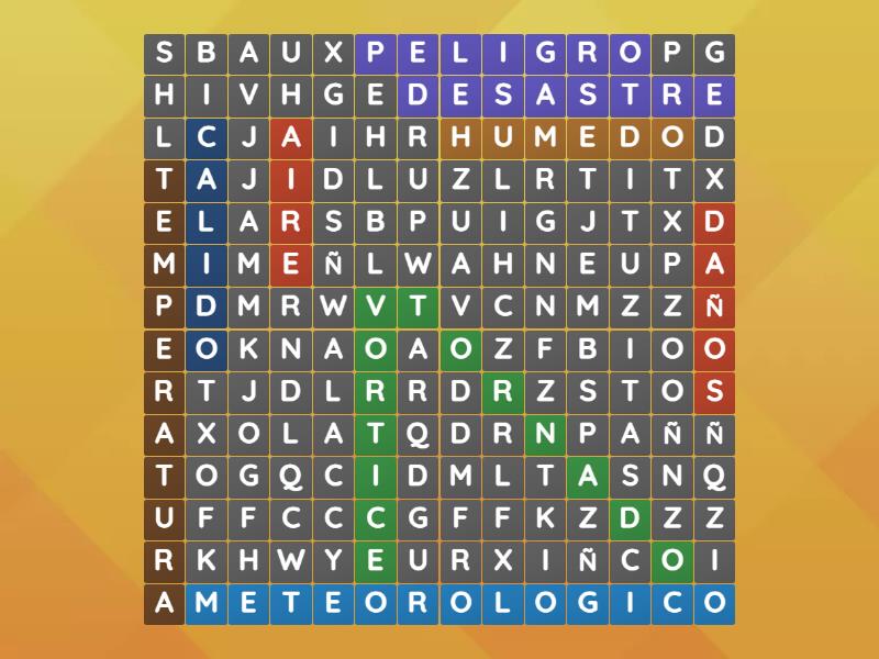 sopa de letras tornados - Wordsearch