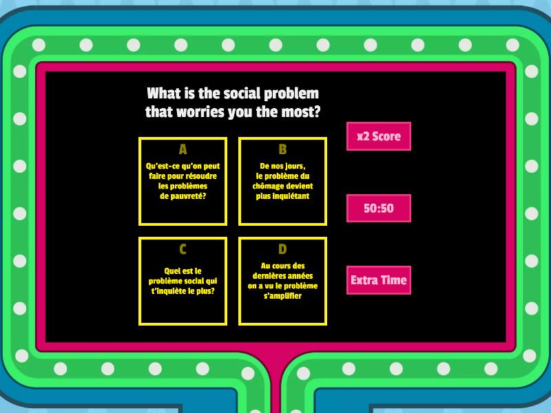 WJEC GCSE French Social Issues - Gameshow quiz