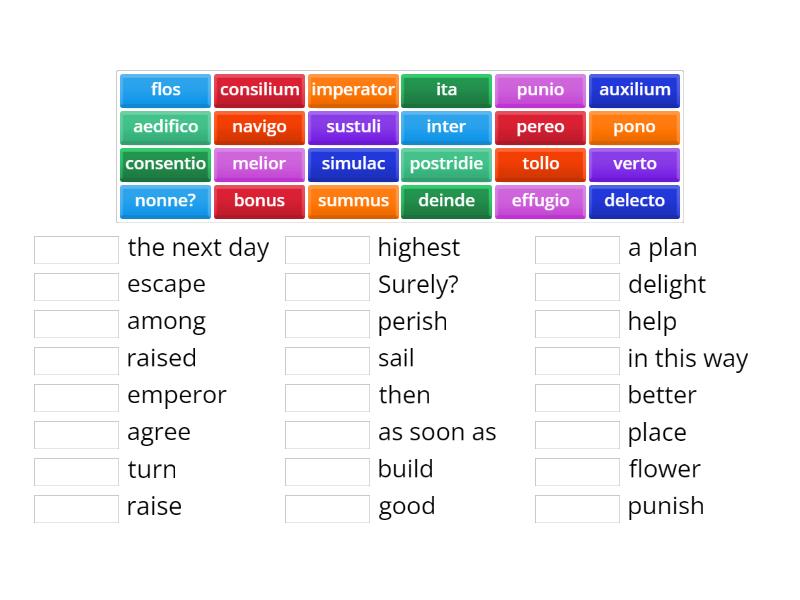 CLC Stage 16 Vocabulary - Match up