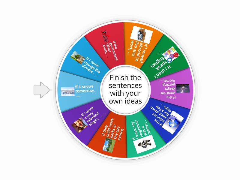 First and second conditional - Spin the wheel