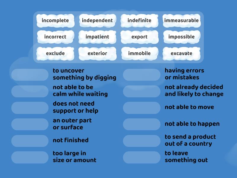 CKLA Unit 6 Spelling List - Match up