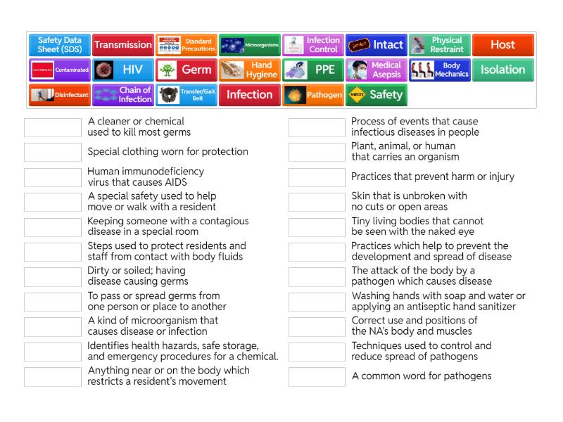Unit 4 vocabulary - Match up