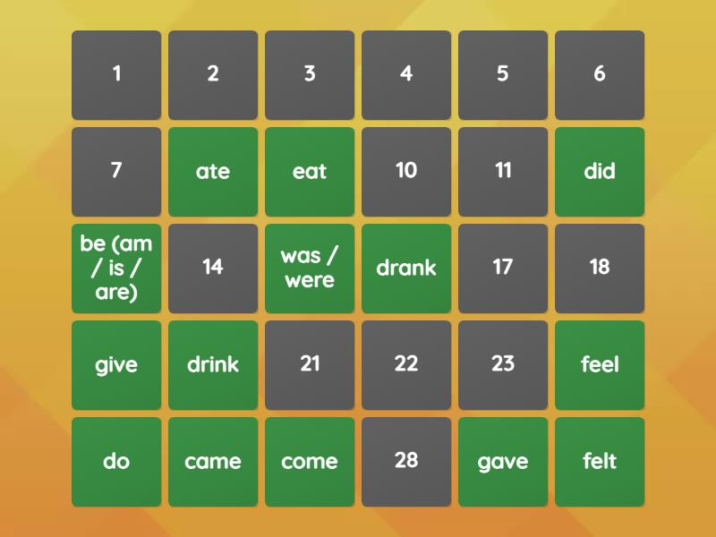 Past Simple. Irregular Verbs. Memory game - Matching pairs