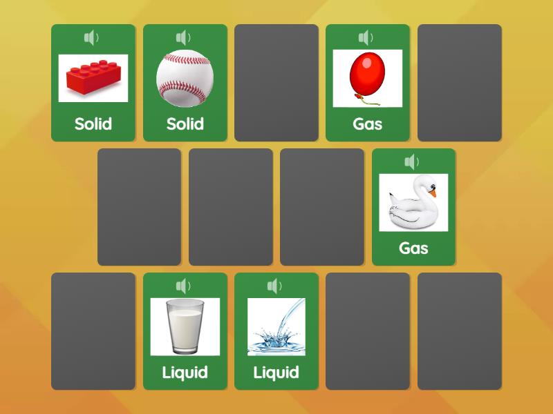 States of Matter - Matching pairs