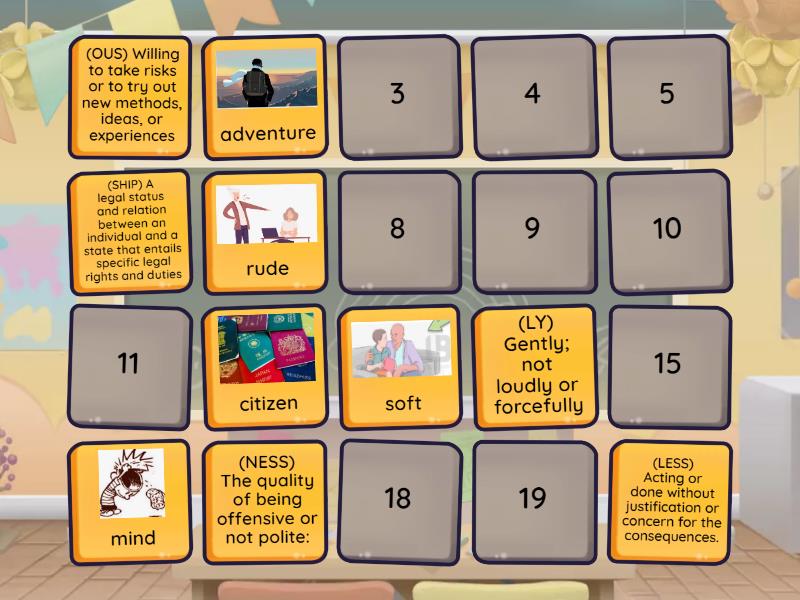 suffix memory game - Combine os pares