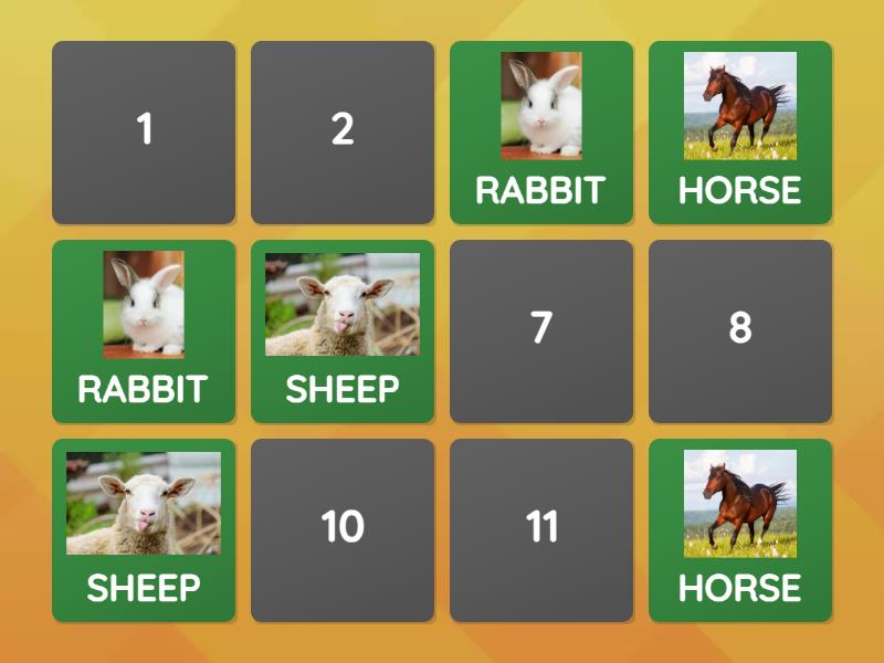 FARM ANIMALS MEMORY GAME By KINDER 4 "Detectives and Explorers ...