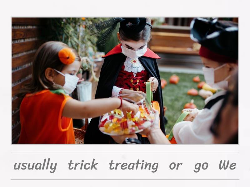 Halloween present simple and continuous - Unjumble