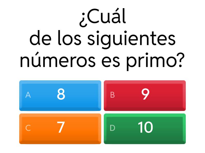 Números primos y compuestos - Quiz