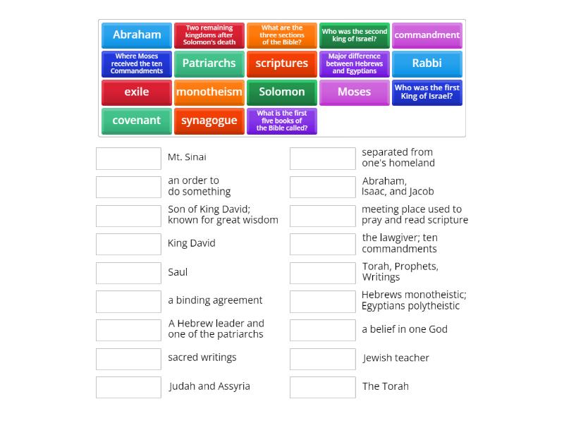Ancient Hebrews - Match up