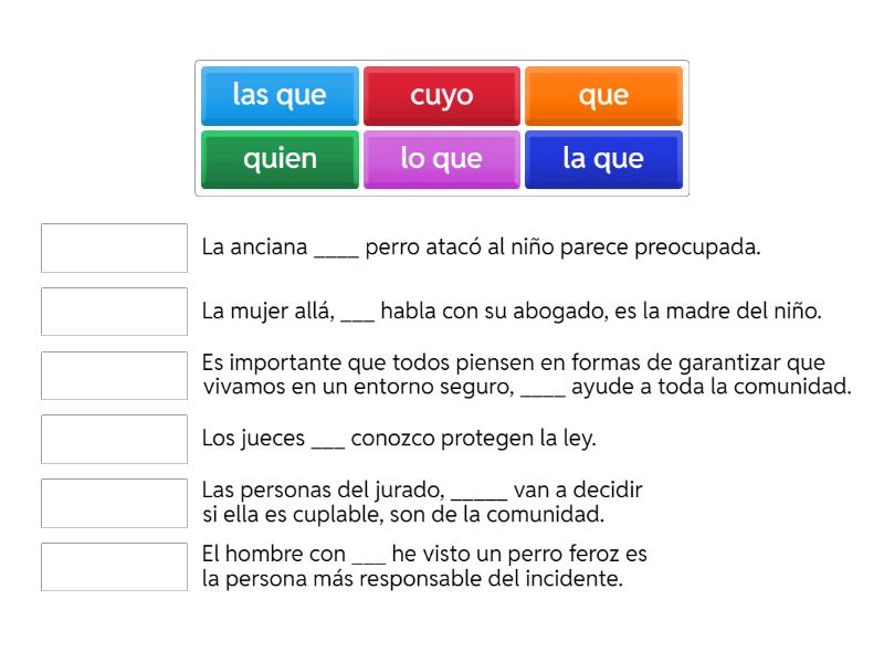 Spanish 4, unit 4: Más práctica con pronombres relativos (y adjectivos ...