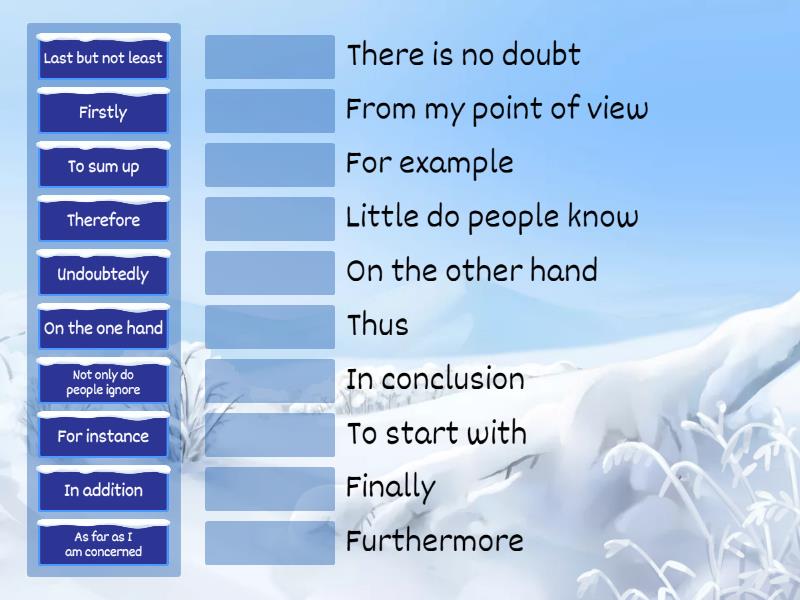 Essay Writing Linkers - Une las parejas