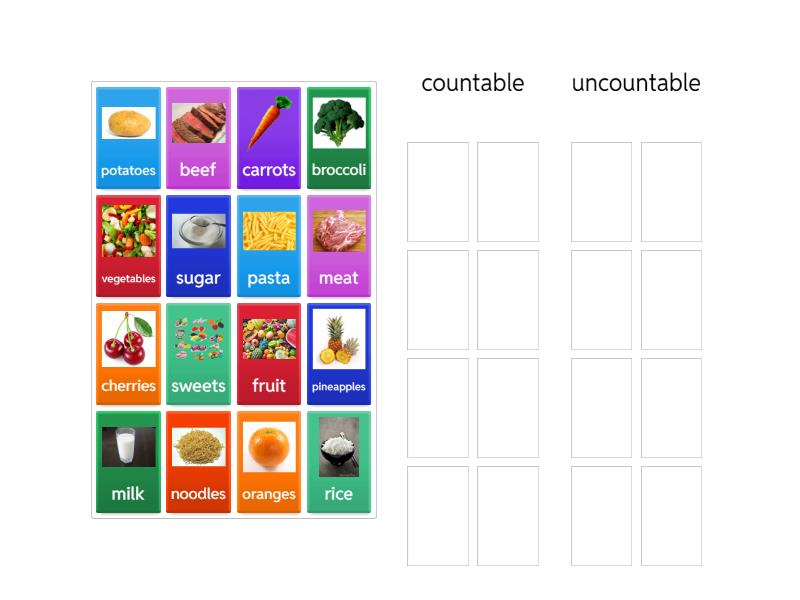 4B Ch3 Sorting (Countable & uncountable) - Group sort
