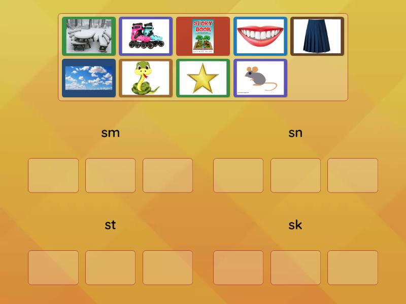 AS2 U5 Phonics sm,sn,sk,st - Group sort