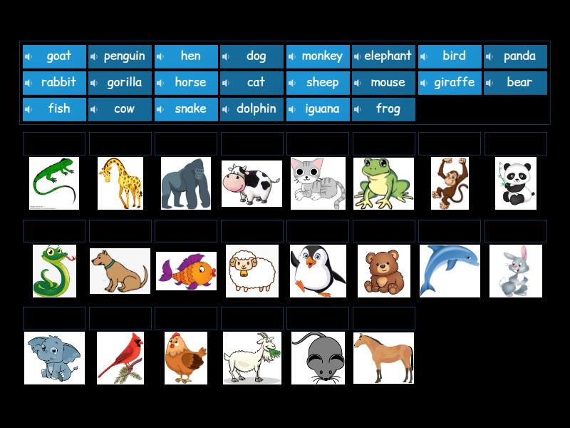 Click 1 - Unit 3 - Animals () - Match up