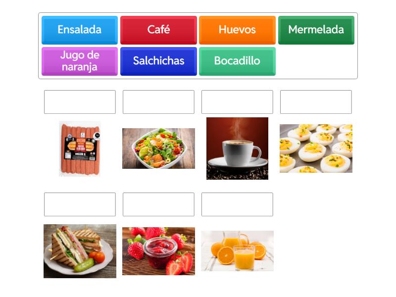 Vocabulario: La comida - Une las parejas