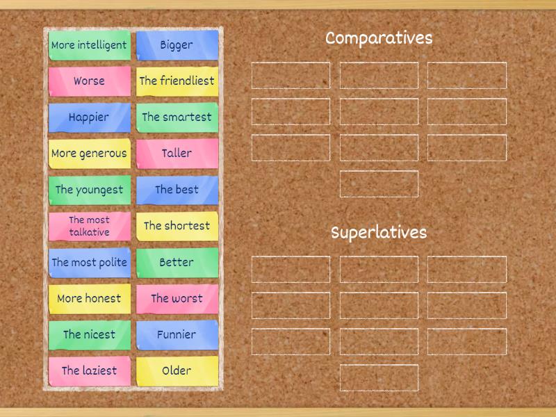 REVIEW Comparatives and superlatives - Group sort
