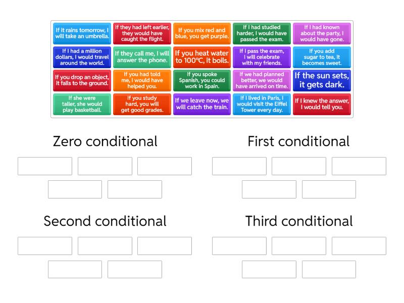 Conditionals practice - Group sort
