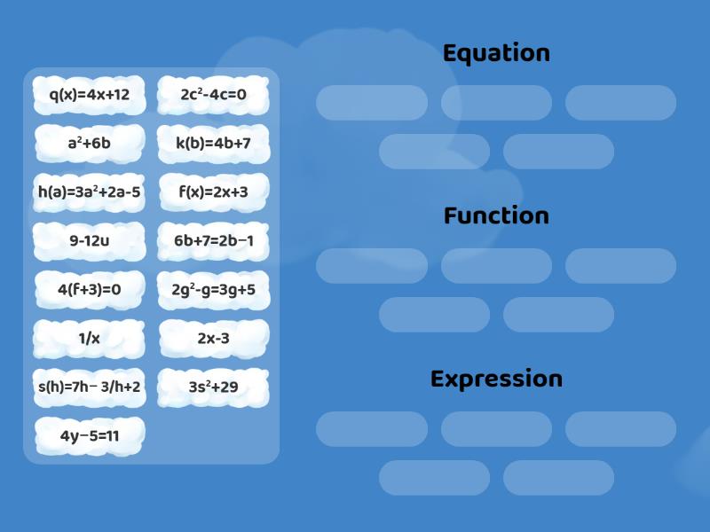 Expression, Equation and Function - Group sort