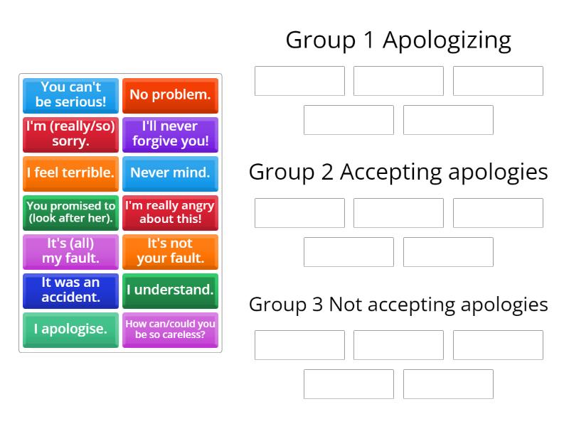 Apologizing - Group sort