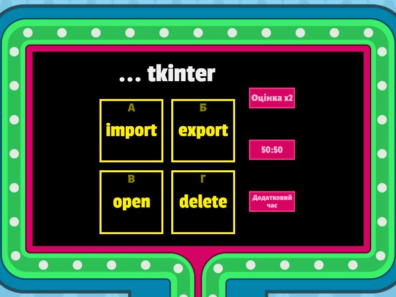 python tkinter - Gameshow quiz
