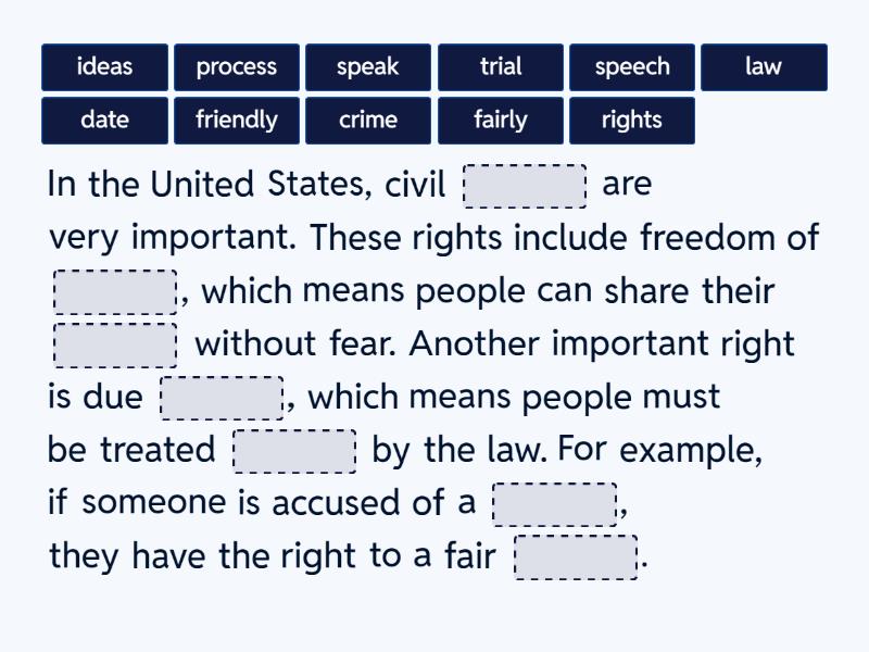 Civil rights Part 1 - Complete the sentence