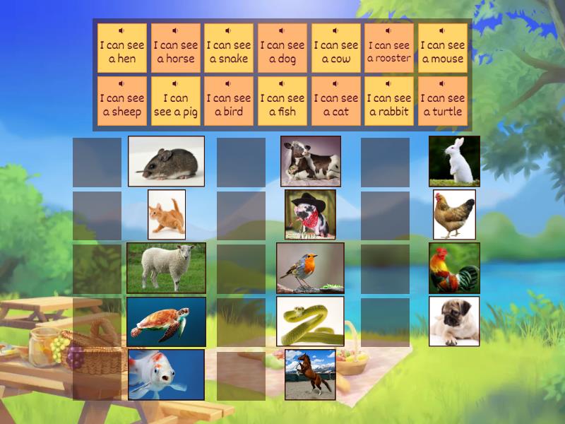 Farm animals week 1+2 - Une las parejas