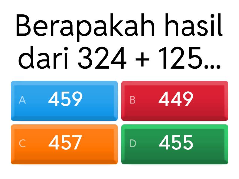penjumlahan dan pengurangan bersusun - Quiz