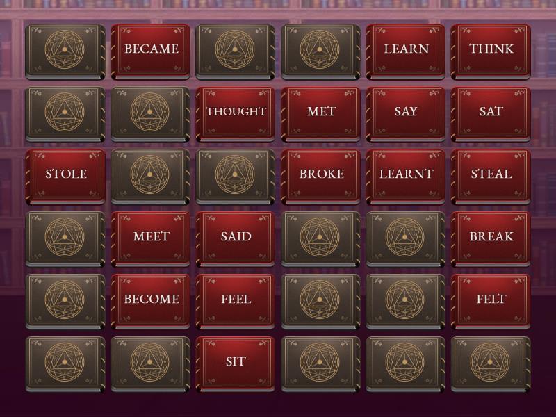 Past simple Irregular Verbs MEMORY GAME - Matching pairs