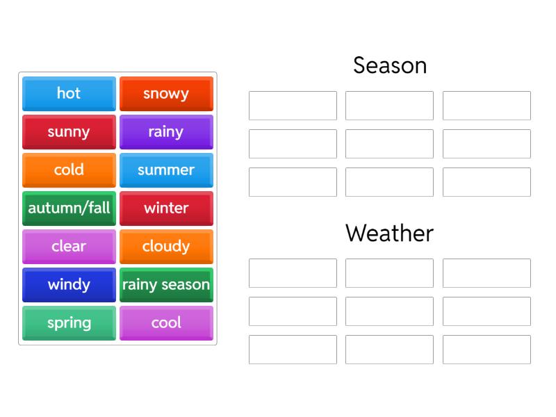 Season and Weather - Group sort