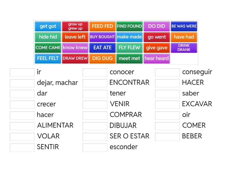 6TH GRADE VERBS - Match up