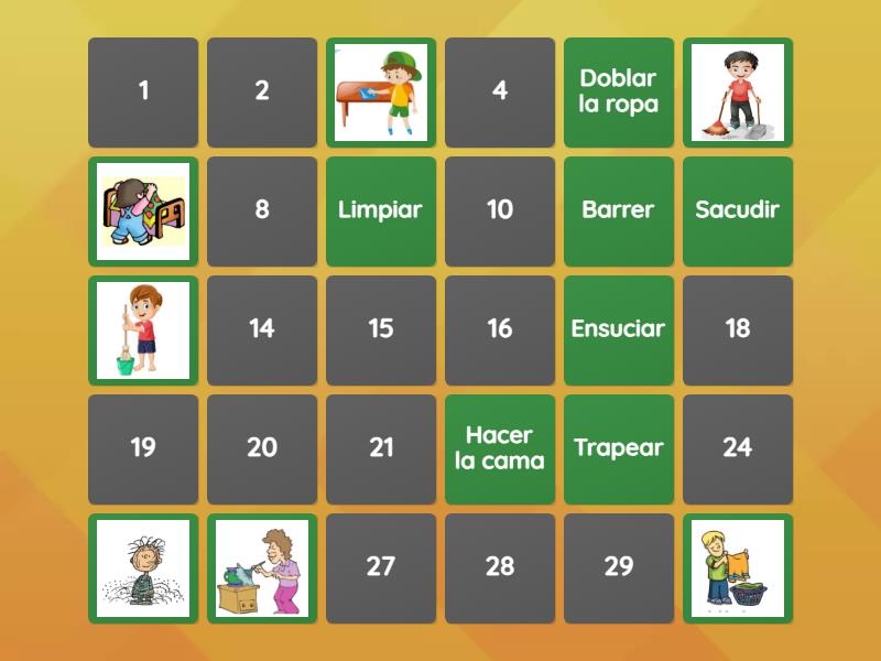 Los quehaceres - Matching pairs
