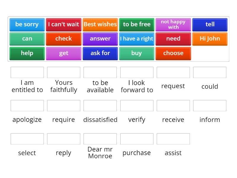 Writing effective emails (Formal and informal) - Match up Writing effective emails (Formal and informal) - Match up